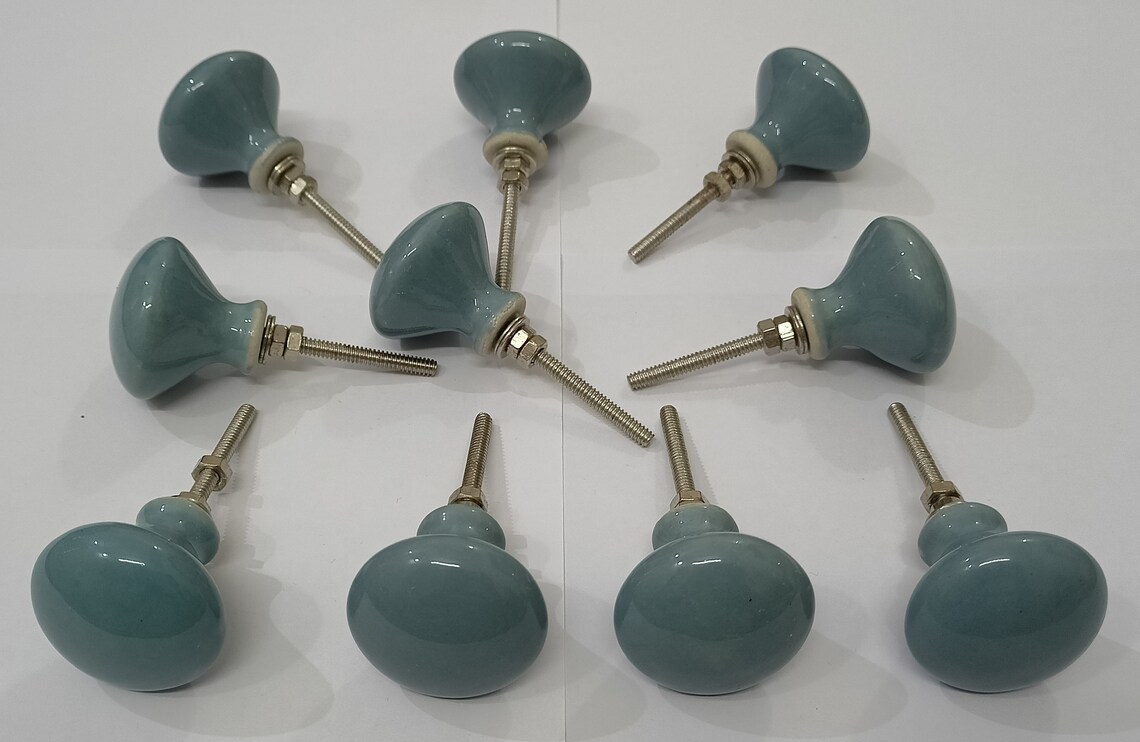 Grey Color Vintage Ceramic Knobs Kitchen Cabinet Knobs Drawer - Etsy