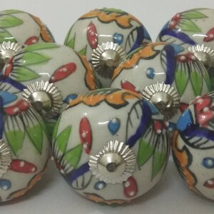 Multicolor Ceramic Knobs Handpainted Handmade Ceramic Door - Etsy