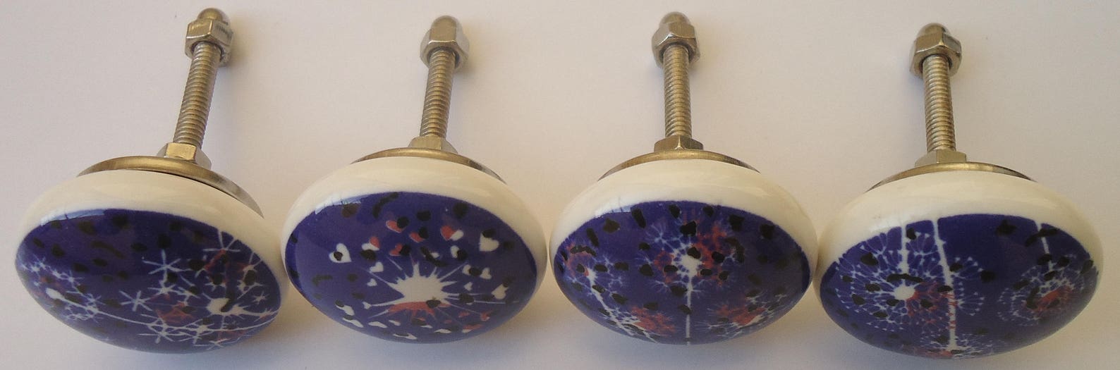 Blue Color Flat Ceramic Knobs Kitchen Cabinet Drawer Knobs | Etsy