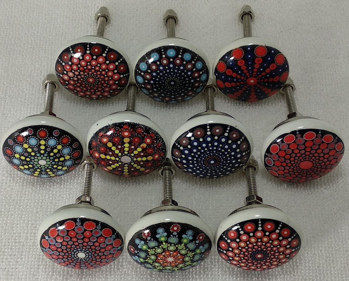 Multi Color Ceramic Knobs Kitchen Cabinet Drawer Knobs - Etsy
