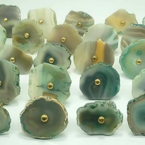 Light Sea Green Agate Knobs Agate Stone Knobs Cabinet Drawer Pulls Cupboard Door Handle Cabinet ...