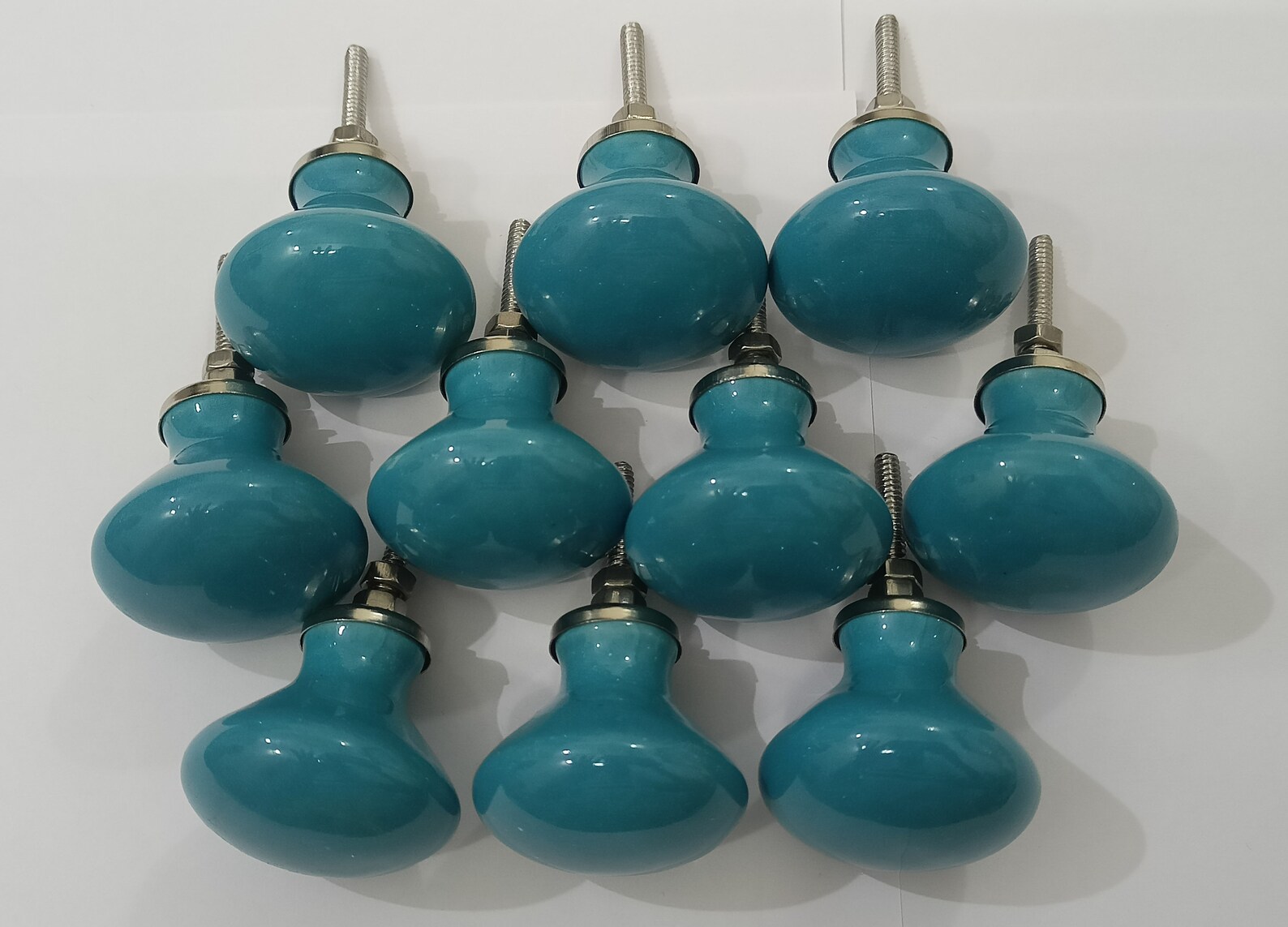 Teal Ceramic Knobs, Handmade Decorative Cabinet Hardware - Etsy