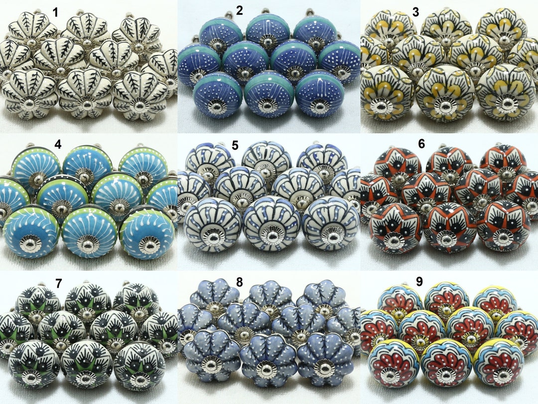 Emboss Ceramic Knobs Hand Painted Ceramic Door Knobs Cabinet Knobs ...