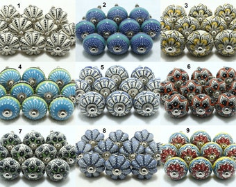 Blue & White Ceramic Knobs Kitchen Cabinet Drawer Knobs - Etsy UK