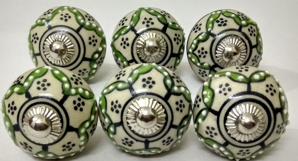 Ceramic Knobs Vintage Ceramic Door Knobs Kitchen Cabinet Knobs | Etsy