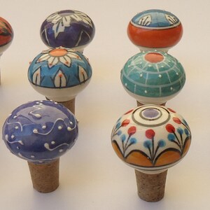 Handpainted Ceramic Wine Bottle Stopper, Artisan Crafted - Etsy