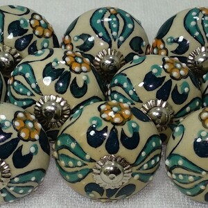 Multicolor Ceramic Knobs Handpainted Handmade Ceramic Door Knobs Kitchen Cabinet Knobs Drawer ...
