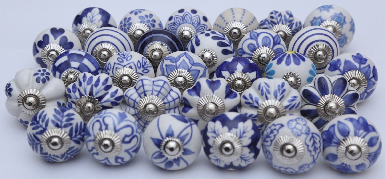 Assorted Blue and White Ceramic Knobs Ceramic Door Knobs - Etsy