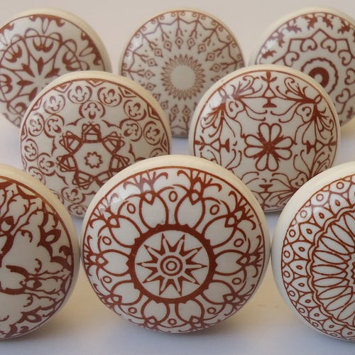 Black & White Ceramic Knobs Kitchen Cabinet Drawer Knobs - Etsy