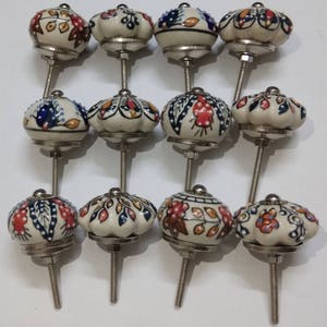 Multicolor emboss Ceramic Knobs Handpainted Handmade Ceramic | Etsy