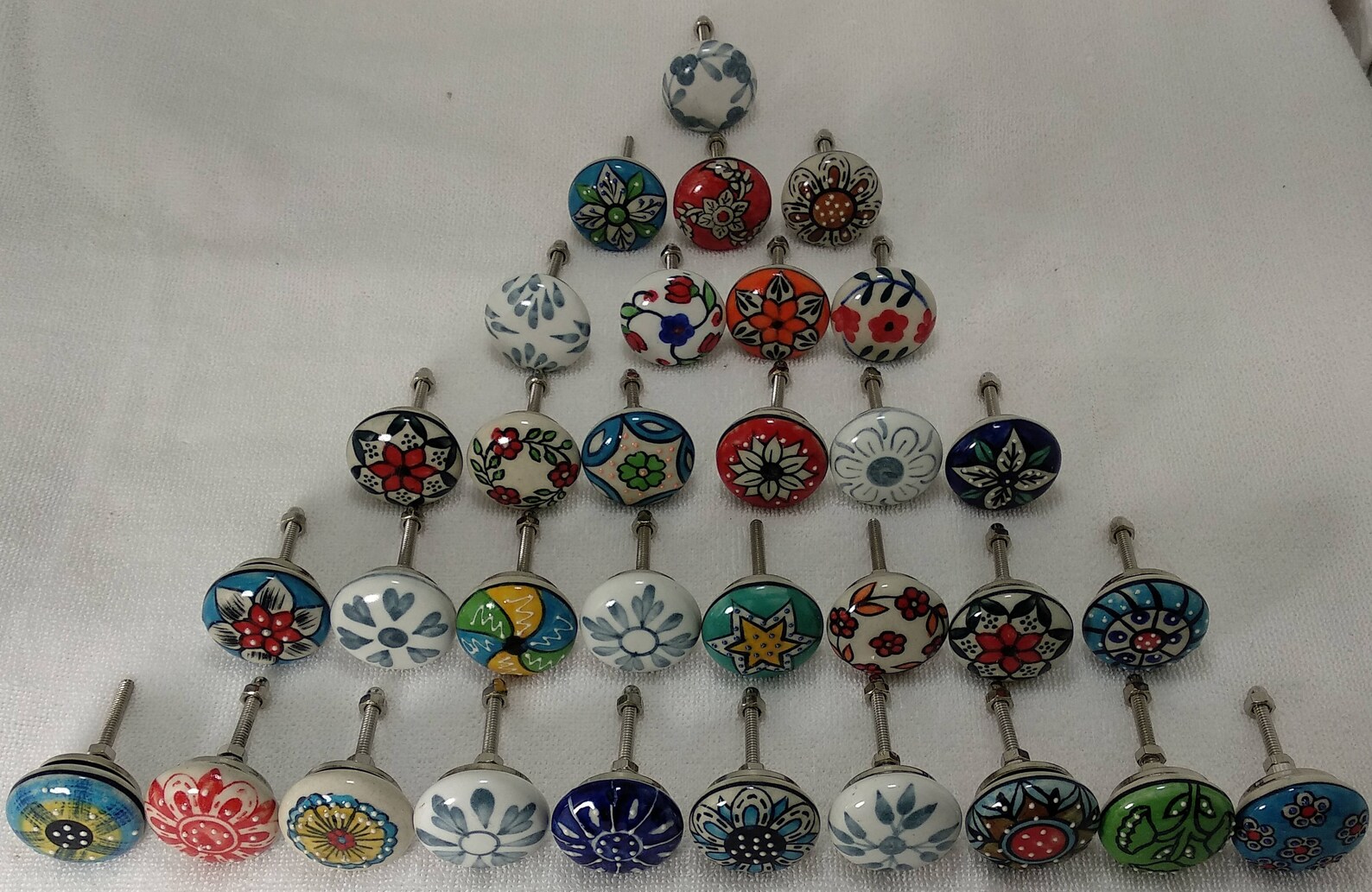 Multi Color Flat Ceramic Knobs Kitchen Cabinet Drawer Knobs - Etsy