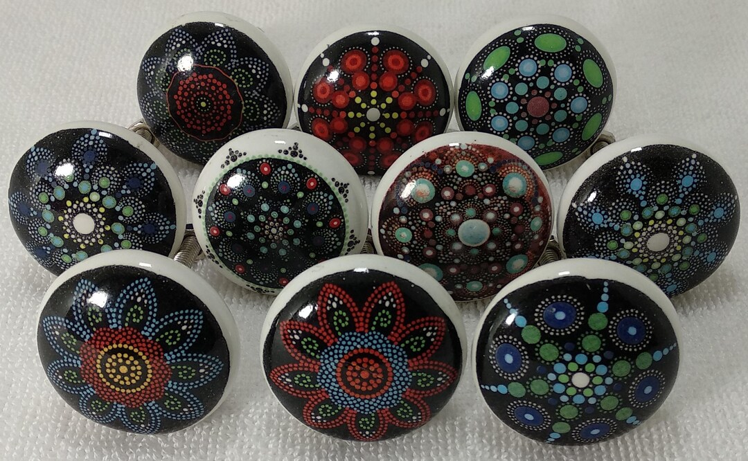 Multi Color Ceramic Knobs Kitchen Cabinet Drawer Knobs Cupboard Knobs ...