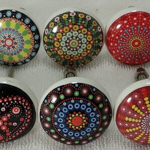 Multi Color Ceramic Knobs Kitchen Cabinet Drawer Knobs Cupboard Knobs Hardware Knobs Handmade ...