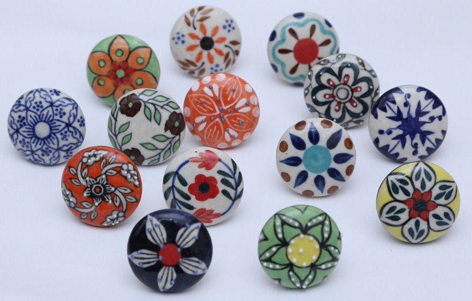 MultiColor Beautiful Stylish flower Design Ceramic Knobs | Etsy