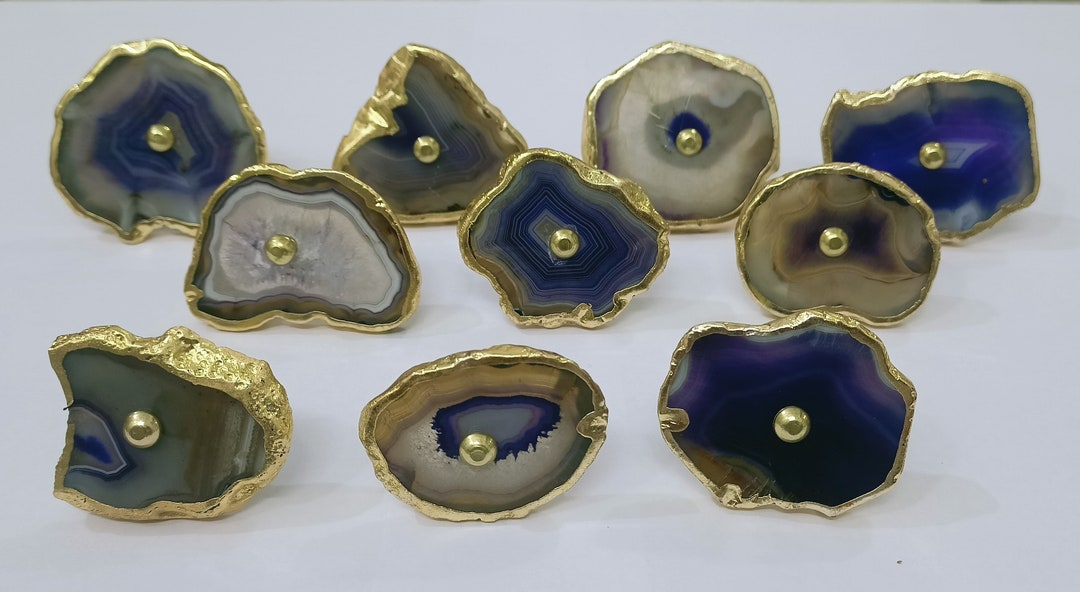 Agate Knobs Agate Stone Knobs Cabinet Drawer Pulls Cupboard Door Handle Cabinet Knobs Drawer ...