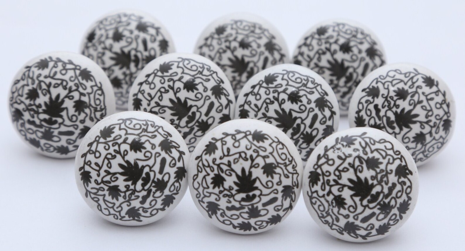 Black & White Ceramic Knobs Ceramic Door Knobs Kitchen Cabinet Drawer Pulls - Etsy