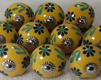Multicolor Emboss Ceramic Knobs Kitchen Cabinet Drawer Knobs Cupboard Knobs Hardware Knobs ...