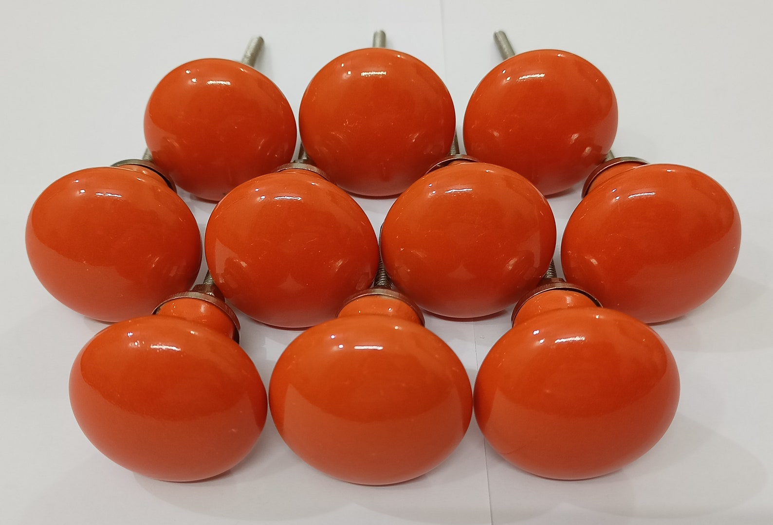 Orange Ceramic Knobs, Handmade Cabinet & Drawer Hardware - Etsy