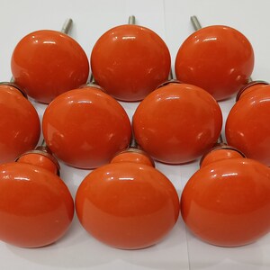 Orange Ceramic Knobs, Handmade Cabinet & Drawer Hardware - Etsy