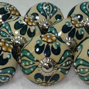 Multicolor Ceramic Knobs Handpainted Handmade Ceramic Door Knobs Kitchen Cabinet Knobs Drawer ...