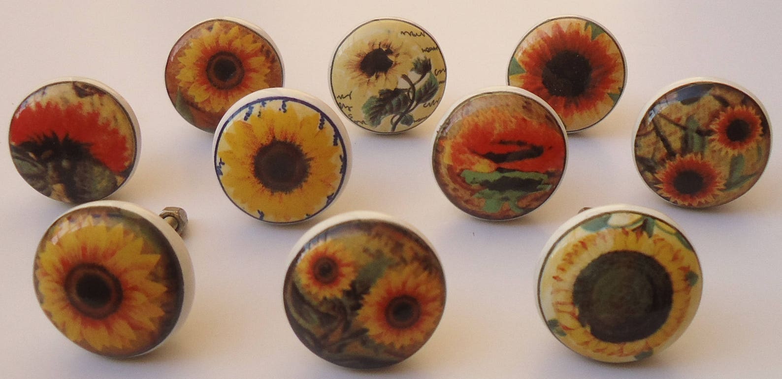 Flower Design Ceramic Knobs Kitchen Cabinet Drawer Knobs - Etsy