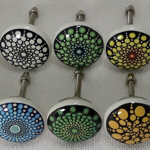 Multi Color Ceramic Knobs Kitchen Cabinet Drawer Knobs Cupboard Knobs Hardware Knobs Handmade ...