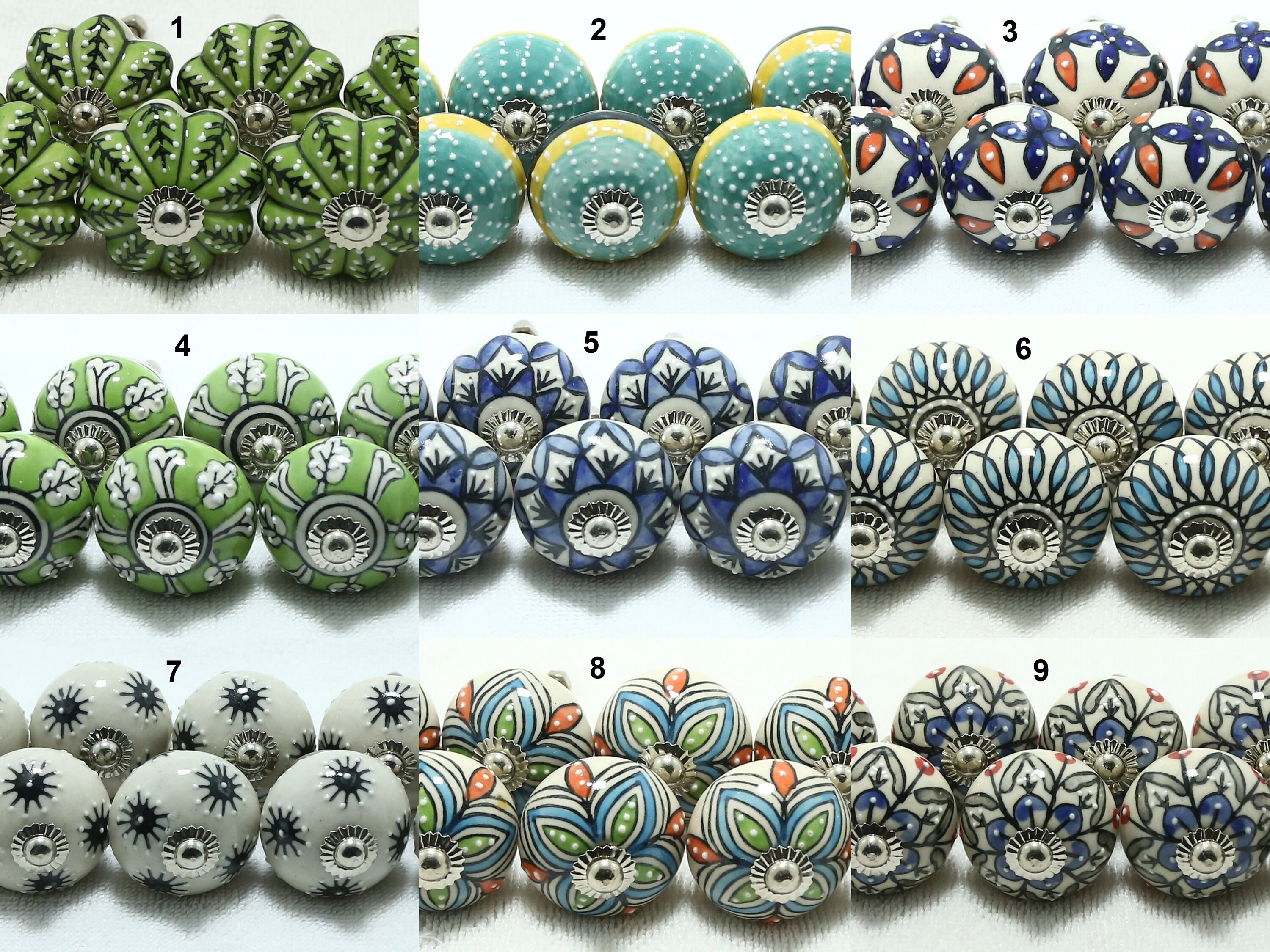 Emboss Ceramic Knobs Hand Painted Ceramic Door Knobs Cabinet - Etsy