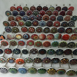Multicolor Multidesign Assorted Flat Ceramic Door Knobs Kitchen Cabinet Drawer Pulls Hardware ...