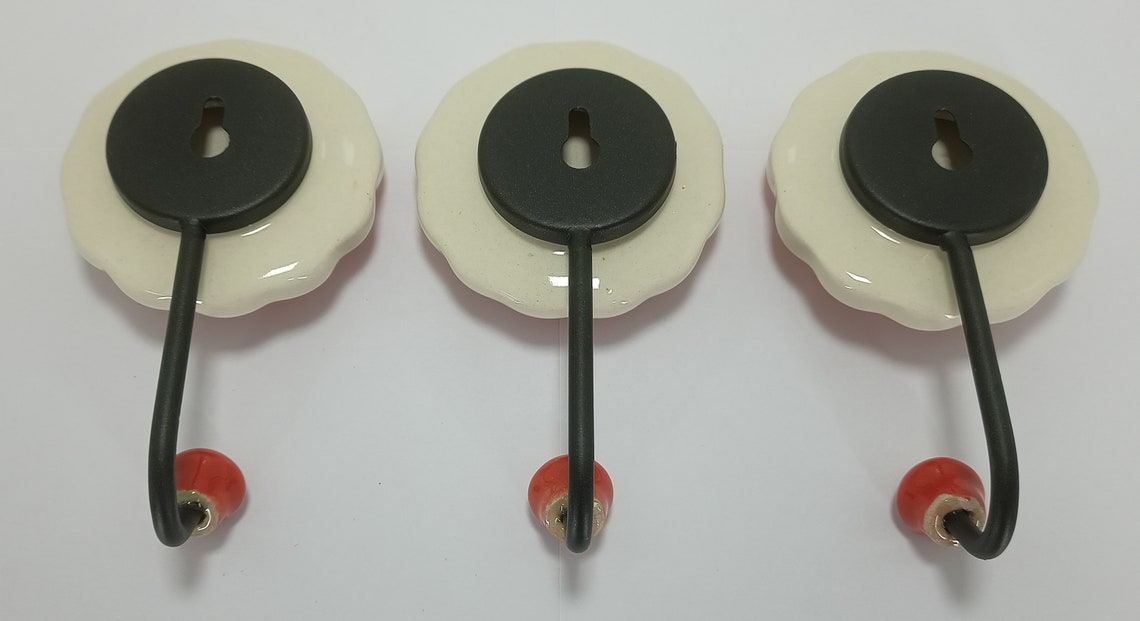 Hand-painted Ceramic Wall Hooks, Decorative Metal Hangers - Etsy