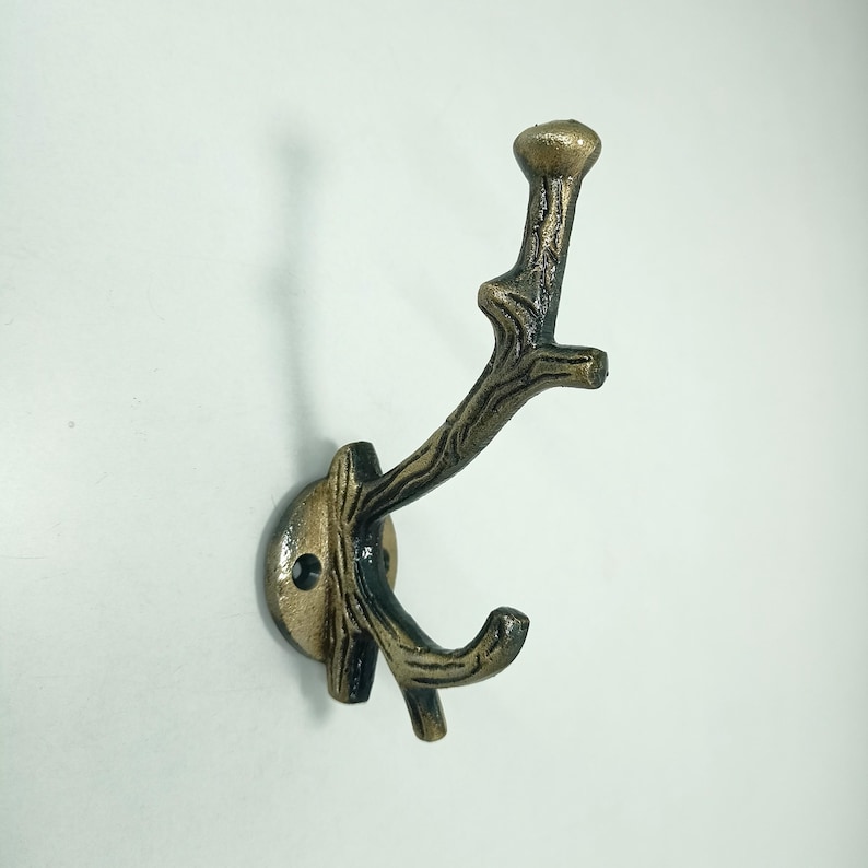 Antique Brass Wall Hooks | Rustic Coat, Hat & Towel Hangers - Etsy