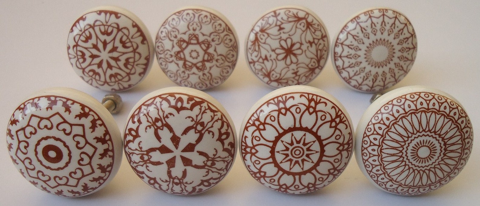 Grey & White Ceramic Knobs Kitchen Cabinet Drawer Knobs | Etsy