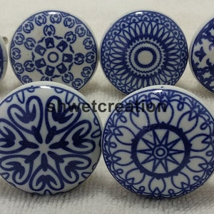 Black & White Ceramic Knobs Kitchen Cabinet Drawer Knobs Hardware Knobs Handmade Knobs Cabinet ...
