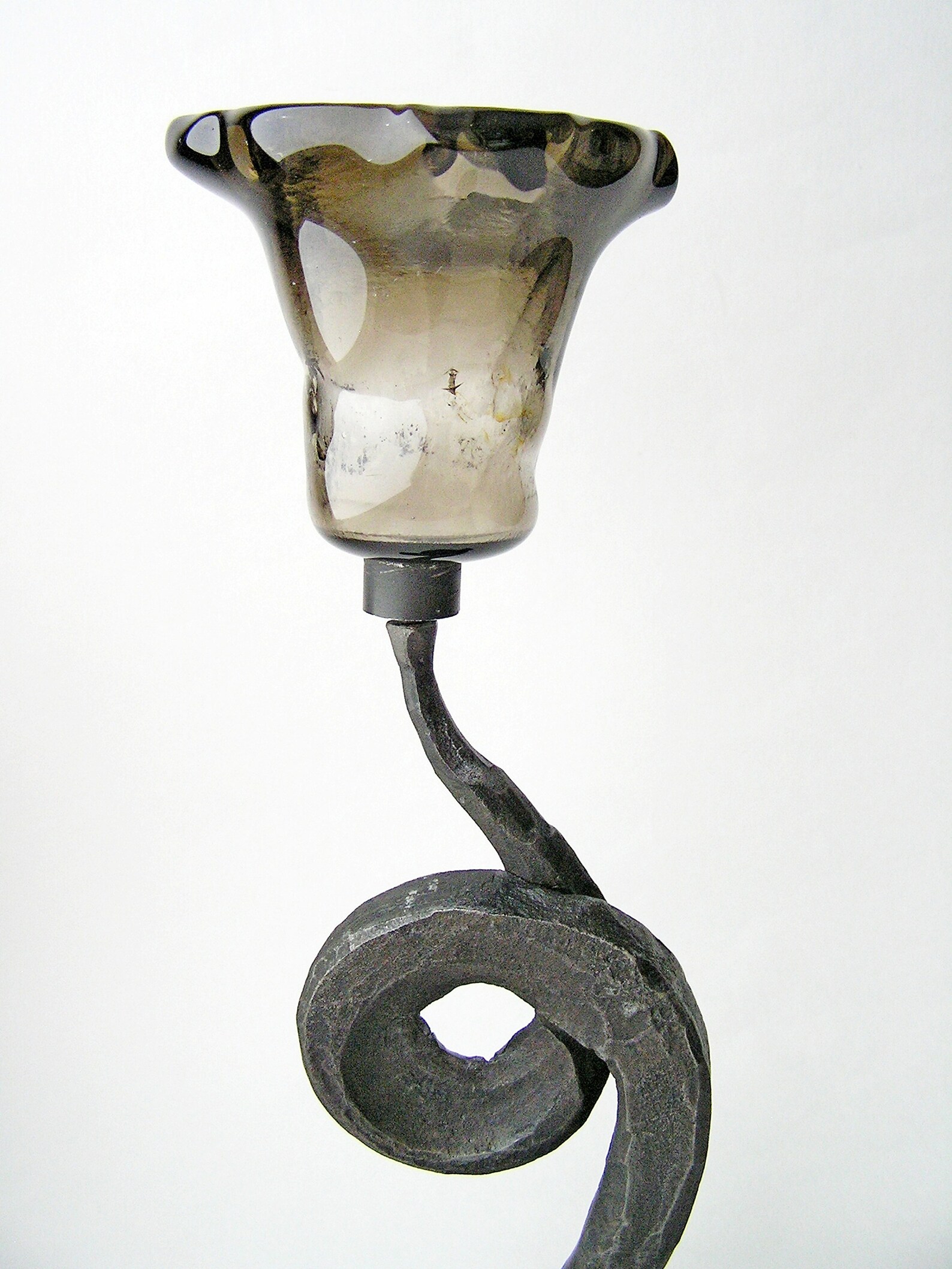 Candle holder freeform flower with glass bud Pillar candle | Etsy