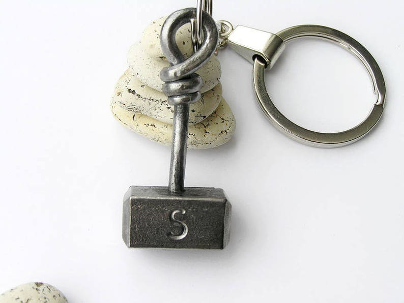 Forged Thor Hammer Keychain With Letter Your Name Customized | Etsy