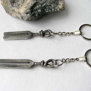 Forged Tuning Fork Keychain Gift Musician Housewarming Musician ...