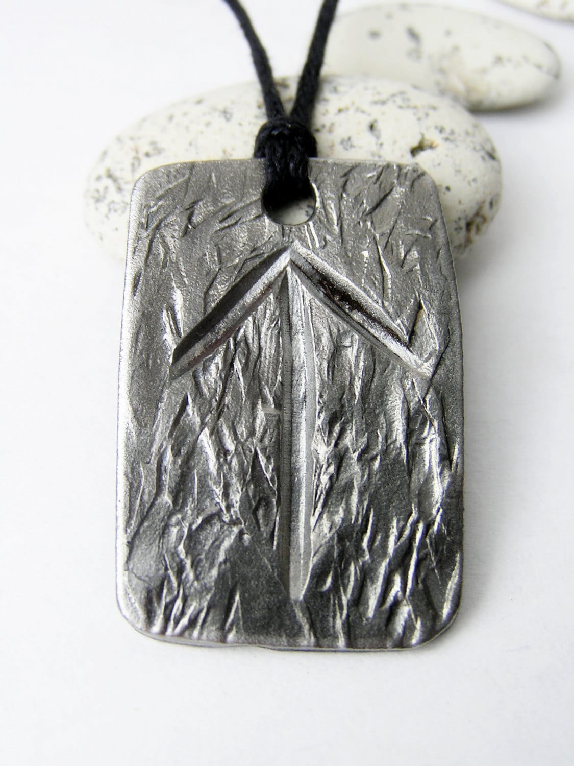 Hand Forged Viking Rune Amulet Tiwaz or Tyr Necklace Iron Pendant ...
