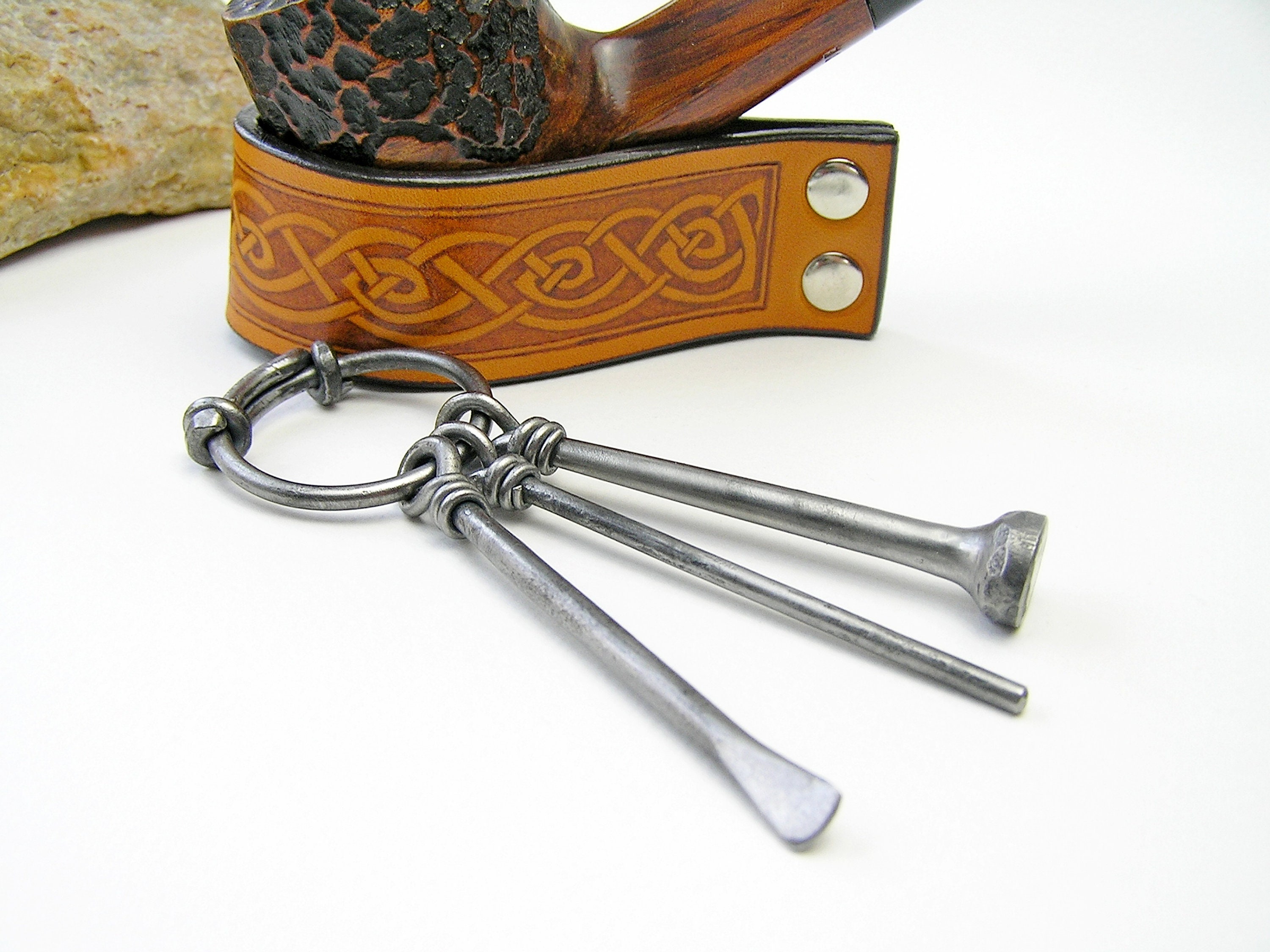 Leather Stand for Smoking Pipe With Cleaning Pipe Tools - Tamper ...