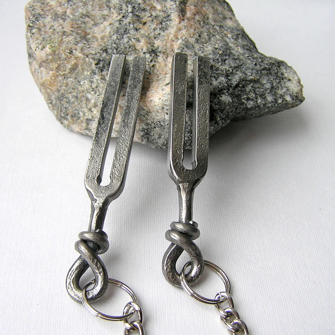 Forged Tuning Fork Keychain Gift Musician Housewarming Musician ...