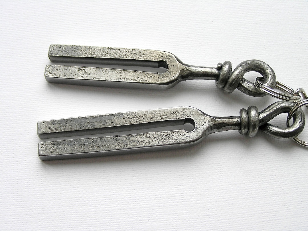 Forged Tuning Fork Keychain Gift Musician Housewarming Musician ...