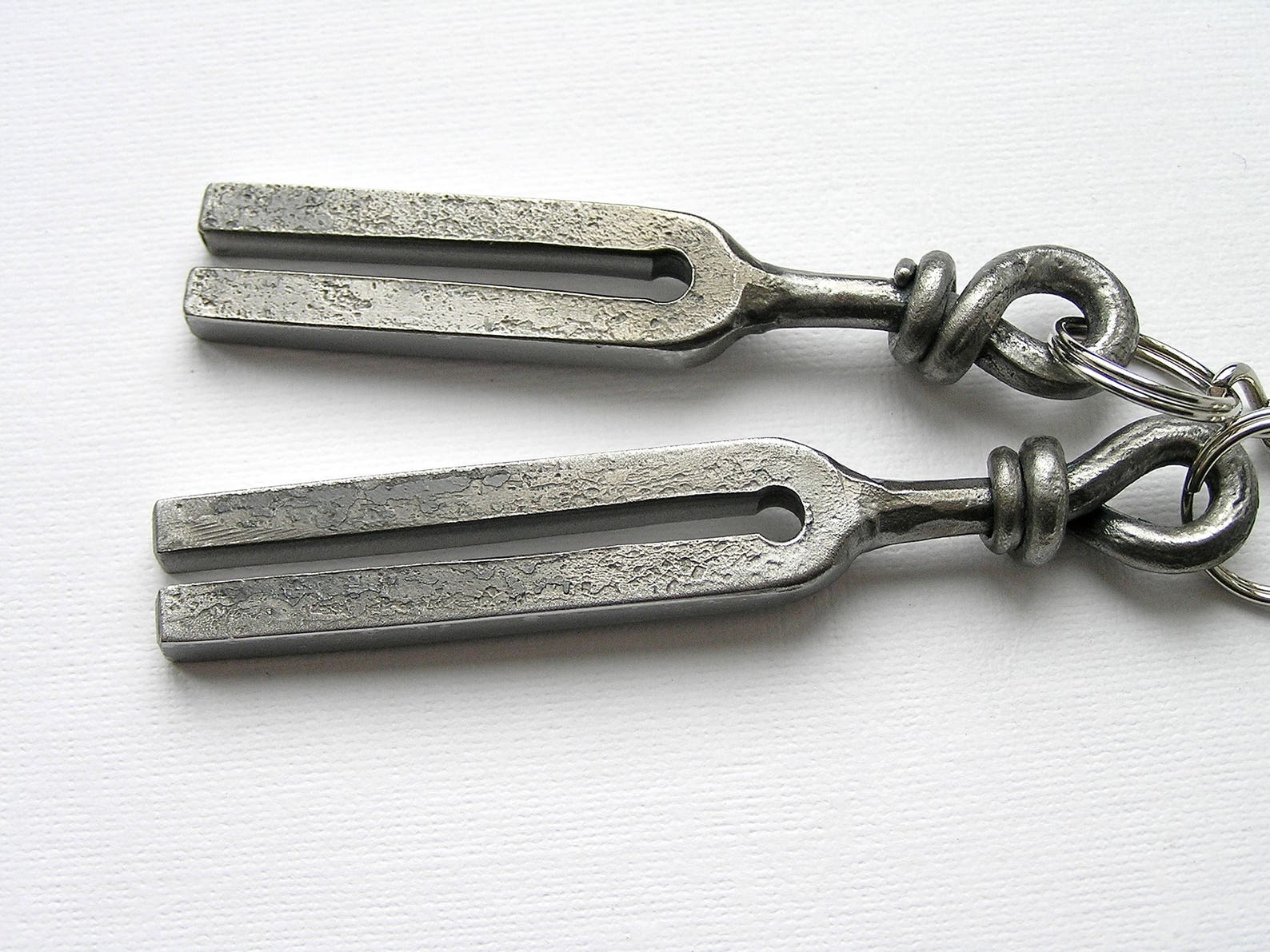 Forged Tuning Fork Keychain Gift Musician Housewarming Musician ...