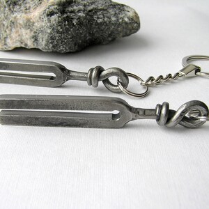 Forged Tuning Fork Keychain Gift Musician Housewarming Musician ...