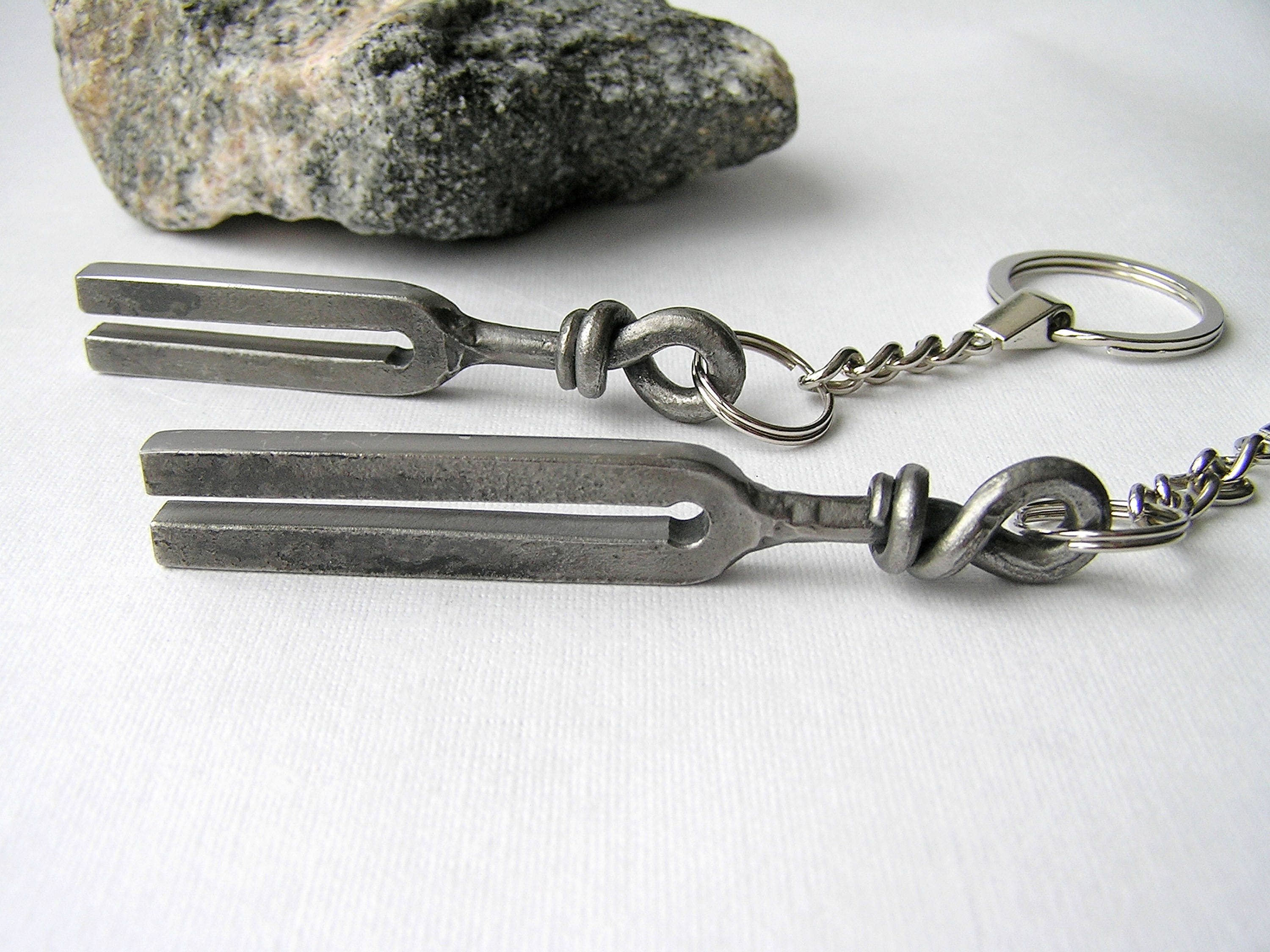 Forged Tuning Fork Keychain Gift Musician Housewarming Musician ...