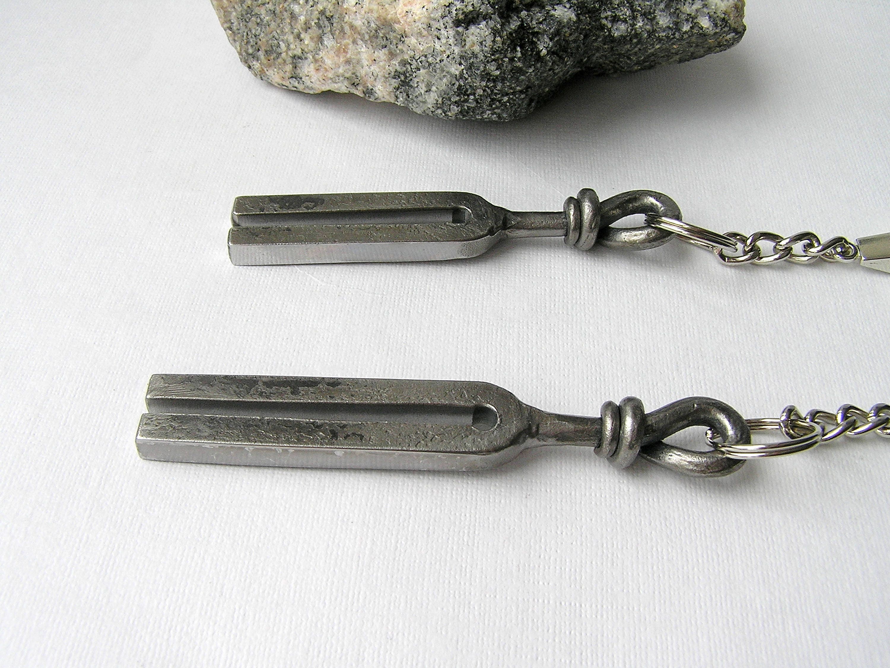 Forged Tuning Fork Keychain Gift Musician Housewarming Musician ...