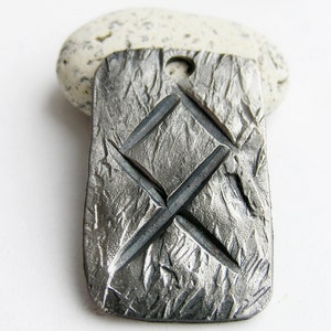 Hand Forged Rune Othala othal Odal Necklace Iron Pendant - Etsy Canada