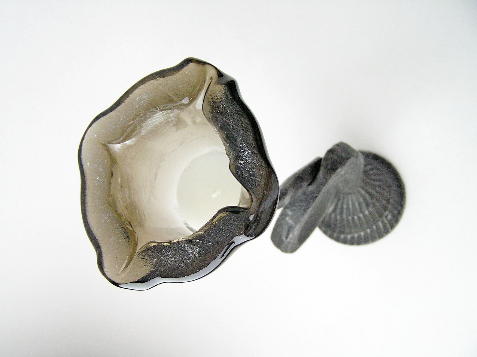 Candle Holder Freeform Flower With Glass Bud Pillar Candle - Etsy