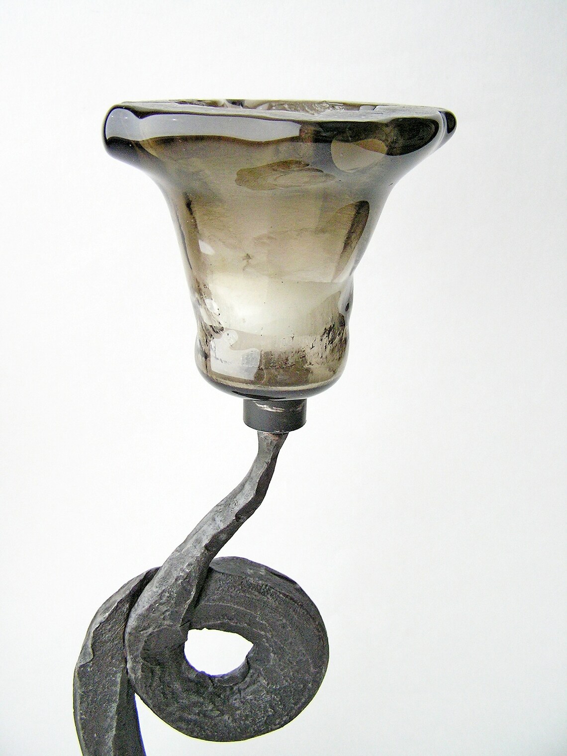 Candle Holder Freeform Flower With Glass Bud Pillar Candle | Etsy