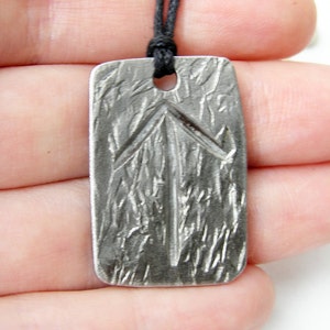 Hand Forged Viking Rune Amulet Tiwaz or Tyr Necklace Iron Pendant ...