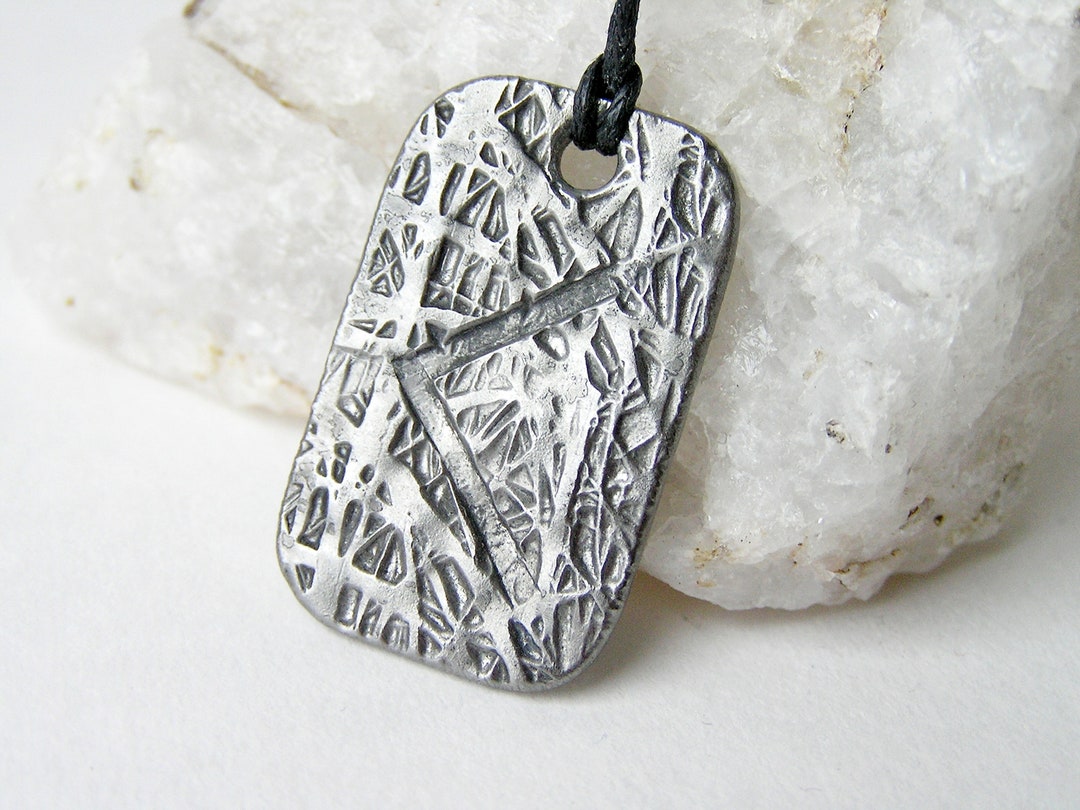 Kenaz Hand Forged Viking Rune Amulet Kenaz Necklace Iron Pendant Forged ...