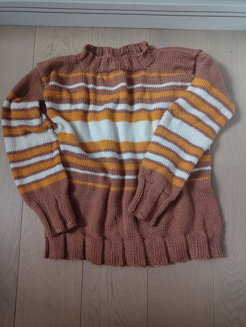 Sweater Knitting Pattern / Stripy Sweater Knit Pattern / Easy Knitting ...
