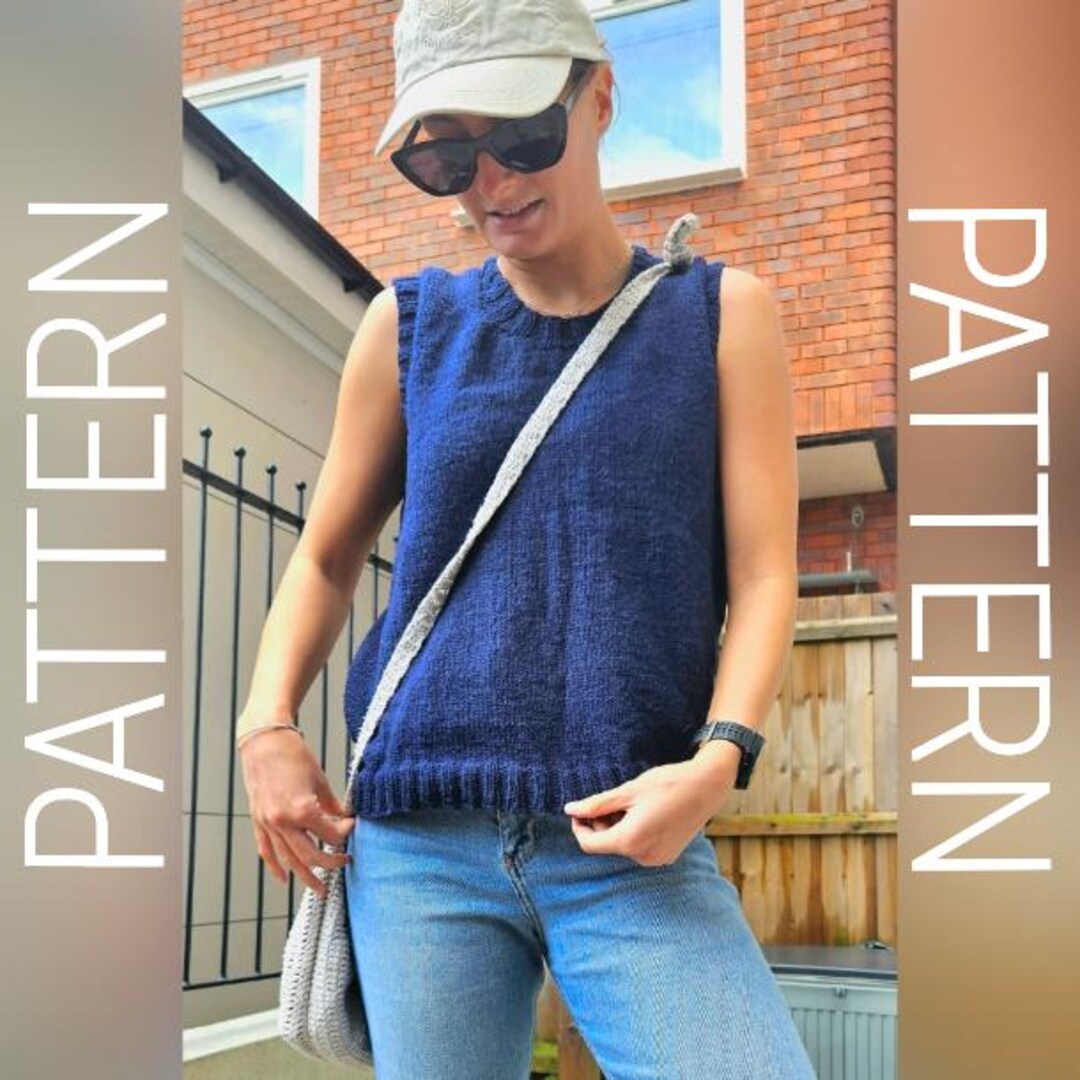Simple Knitting Pattern / Knit Sweater Vest Pattern / Basic Knitted ...